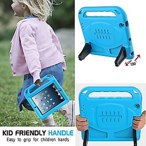 AVAWO Kids Case for iPad 2 3 4 Generation (Old Model)- Built-in Screen Protector, Shockproof Handle Stand Kids Friendly Compatible with iPad 2nd 3rd 4th Generation (Blue)