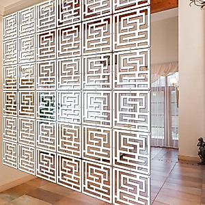 Lchen Hanging Room Divider Panel,10 Pieces Hanging Wall Divider Room Partition Wood-Plastic Thick Hanging Panel Screen Home Office Decoration(ML-S-10Panels)