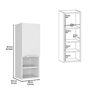Savona Medicine Cabinet with Single Privacy Door, Two Interior Shelves, Two External Shelves - White