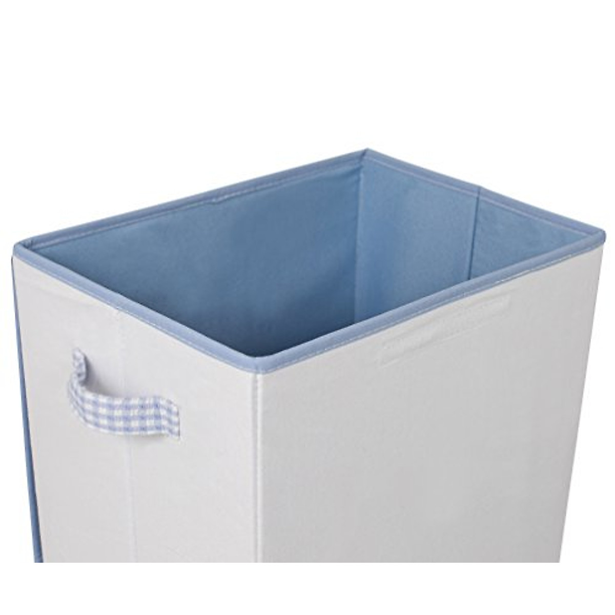 BirdRock Home Baby Clothes Hamper with Lid - Folding Cloth Hamper with Handles - Dirty Clothes Sorter Bin - Easy Storage - Collapsible - Blue and White