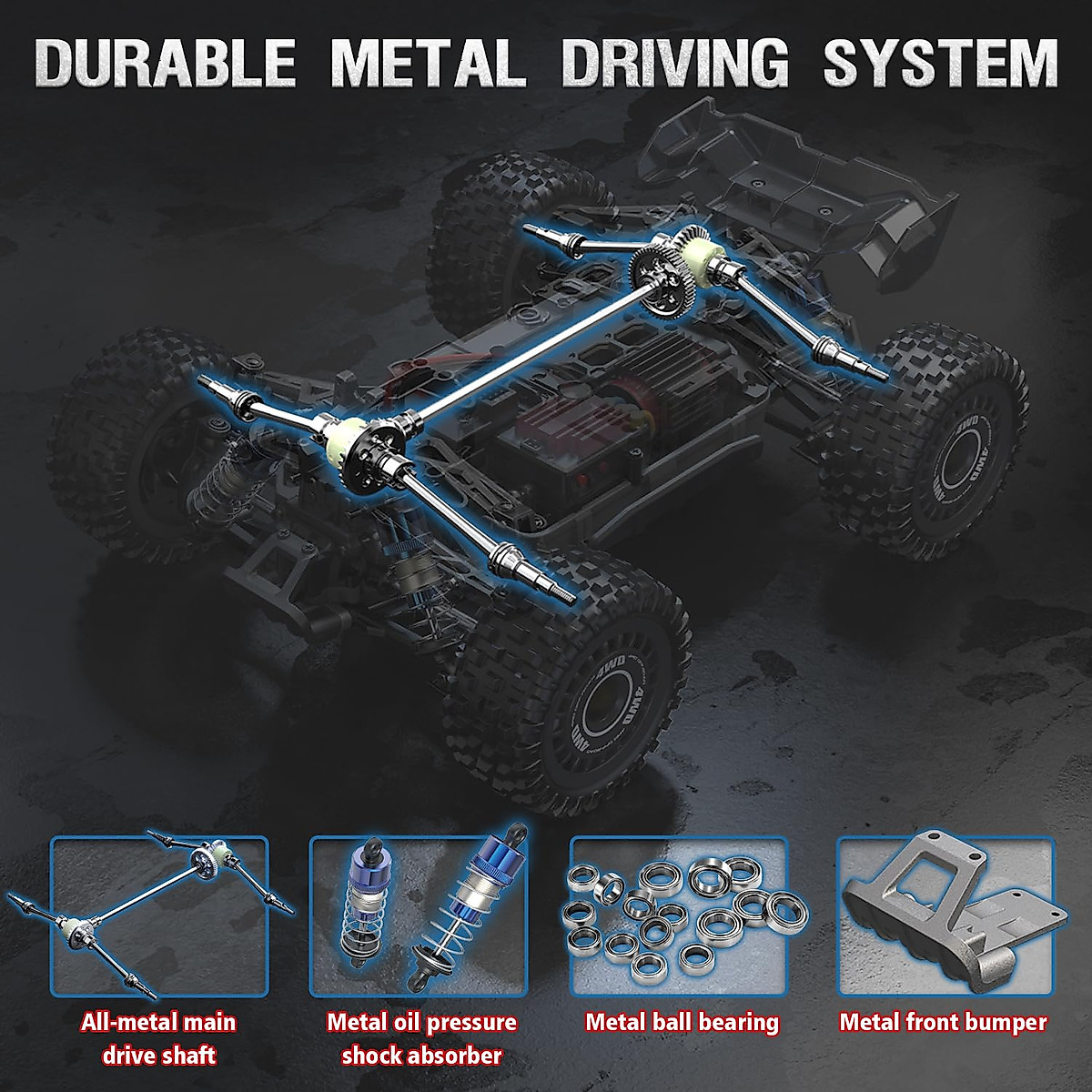 FUUY BRUSHLESS Fast RC Cars for Adults 62KM/H 3S Max 42MPH 1:16 High Speed Remote Control Car 4×4 Racing RC Buggy Vehicle Toys Teens Boys Age 8-12