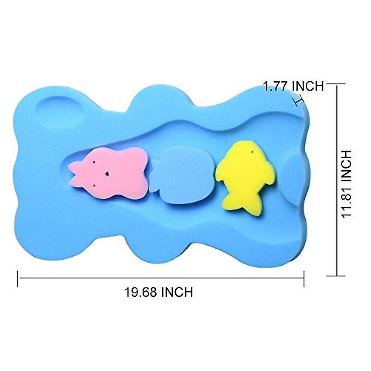 NEAGLORY Baby Infant Bath Sponge Baby Bath Mat Newborn Cushion, Blue