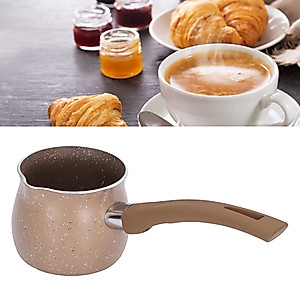 Butter Pot, Saucepans Aluminum Alloy Cooking Pot for Coffee Butter Chocolate Nonstick Milk Pan 8cm Dia Single Handle(brown)