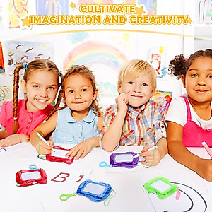 24 Pieces Mini Magnetic Drawing Board for Kids Backpack Keychain Clip Erasable Mini Doodle Boards Toys for Party Colorful Writing Sketch and Painting Pad Set for Classroom Rewards Party Supplies