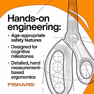 Fiskars Softgrip 6" Big Kids Scissors for Ages 8-11, Scissors for School or Crafting, Turquoise-Purple Ombre