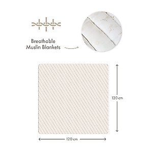 Funki Flamingo Premium 100% Cotton Baby Muslin Swaddle Blankets | Extra Large 120 x 120cm Pack of 4 Unisex Designs | Luxurious Breathable Soft Cotton | 100% Infinity Guarantee | Ideal Baby Gift