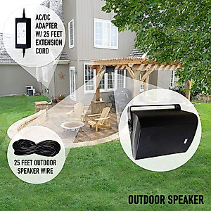 Sound Appeal Wireless Outdoor Speakers, 6.5" Bluetooth Weatherproof Speakers for Deck Patio Backyard, Pair (Black)