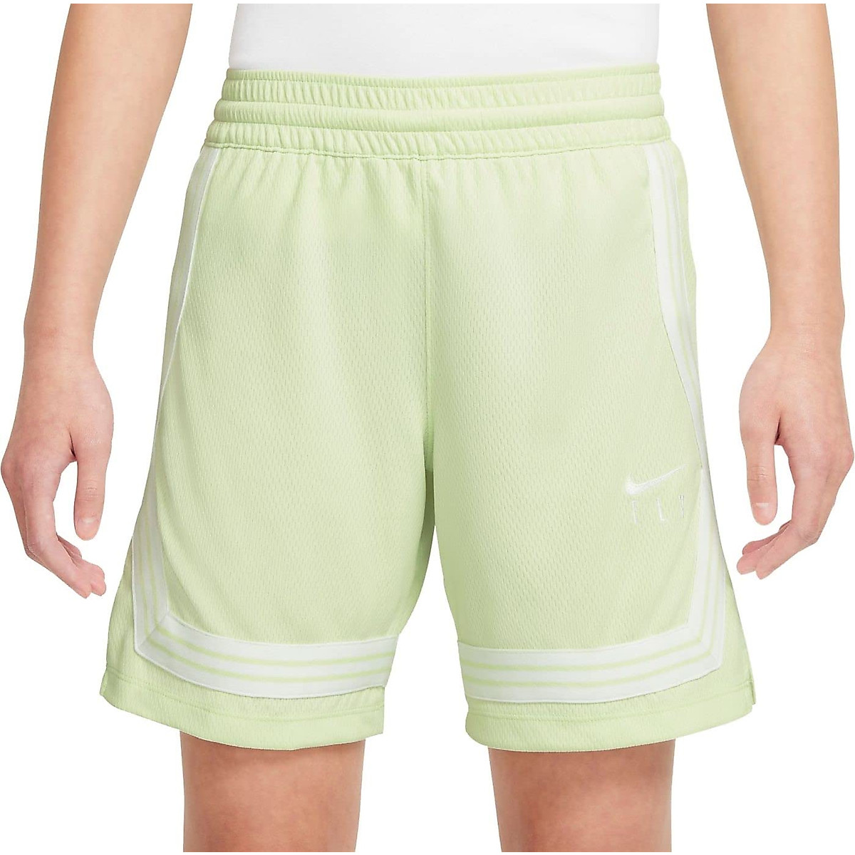 Fly Crossover Girls Training Shorts Big Kids Size Medium Color Lime Ice and White