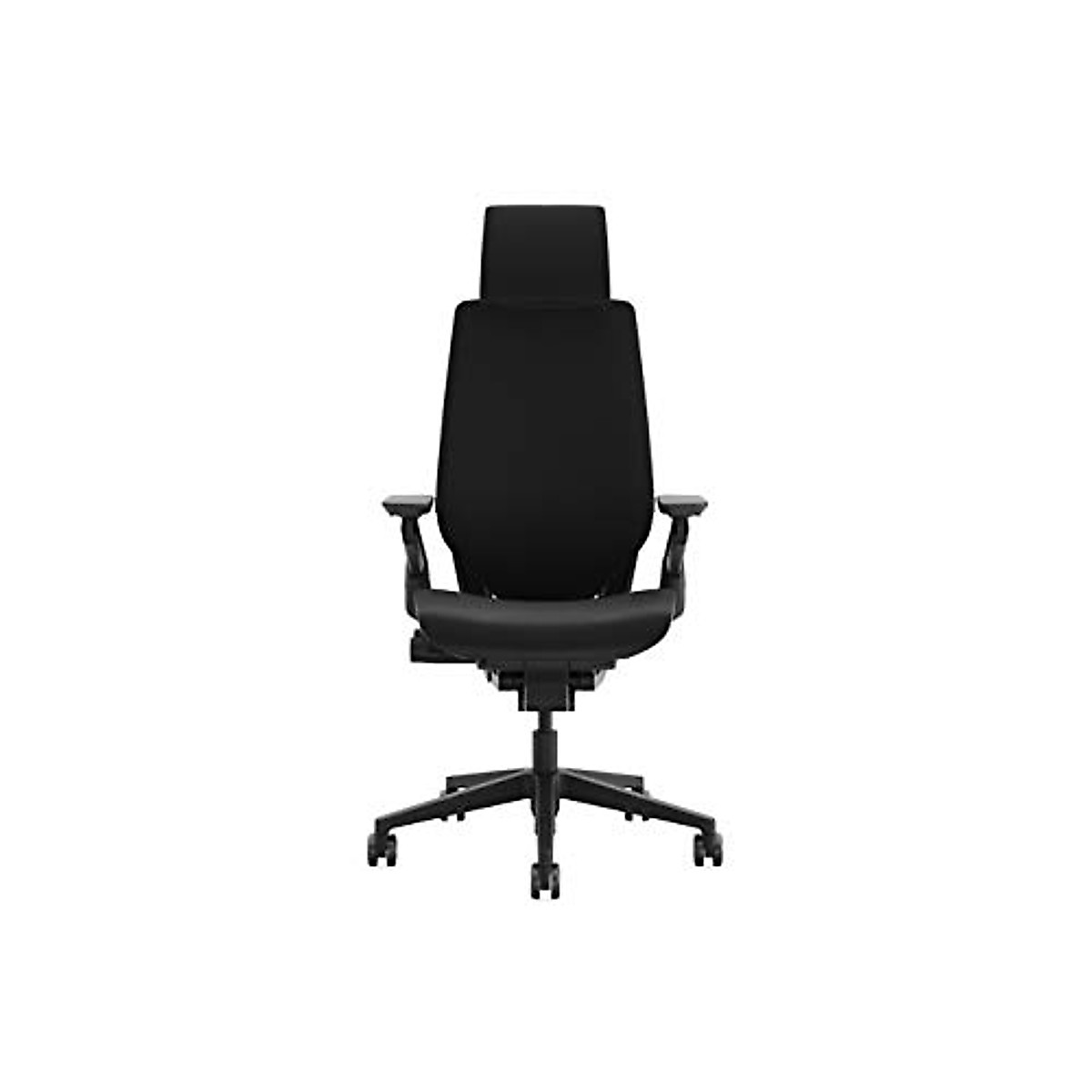 Steelcase Gesture Office Chair with Head Rest - Ergonomic Work Chair with Wheels for Carpet - Comfortable Office Chair - Intuitive-to-Adjust Chairs for Desk - 360-Degree Arms - Licorice Fabric