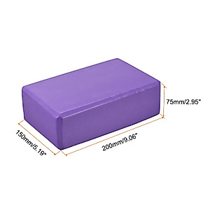 uxcell Yoga Block 9"x6"x3" Light Weight High-Density EVA Foam Brick for Beginners, Yogis, Pilates, Meditation, Purple