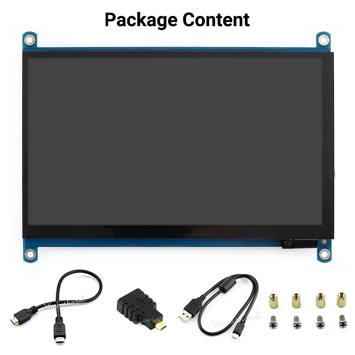 [Latest Version] Waveshare 7inch Capacitive Touch Screen LCD Monitor for RPi 400 4 3 Model B Compatible with All Versions of Raspberry Pi Windows with HDMI/VGA Port