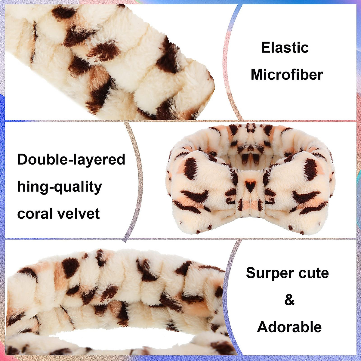 74 Pieces Spa Headband Coral Fleece Women Bow Makeup Headband Cosmetic Skincare Hair Band for Washing Face Soft Facial Hair Wrap Head Band Terry Cloth Headbands for Girls Shower Party, 32 Styles