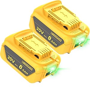20V 8.0Ah Replacement for Dewalt 20V Max Battery, Compatible with Dewalt 20V Battery Max XR Cordless Tools DCB206 DCB200 DCB201 DCB204 DCB207 DCD/DCF/DCG Series 2Pack