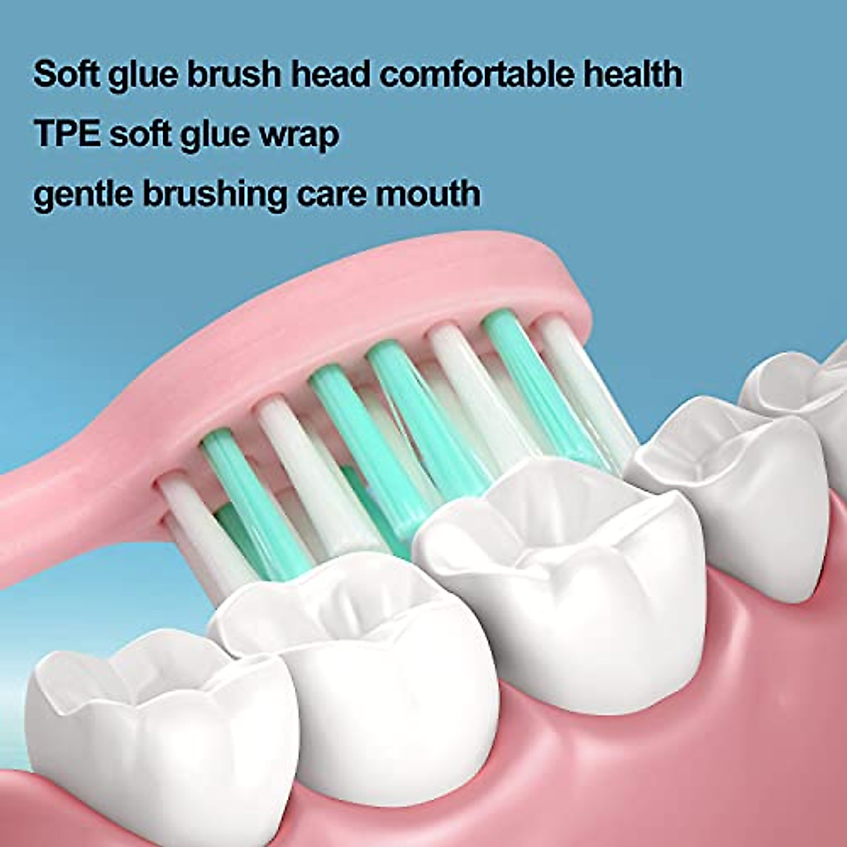 Kingeroes Replacement Brush Head, 4 Brush Heads in a Box, Pink