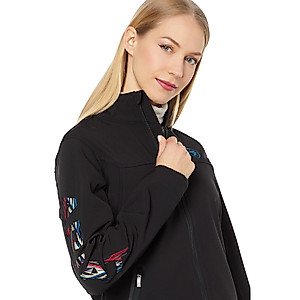 Ariat Women's Team Logo Softshell Chimayo Jacket, Black/New Mexico Navy Print