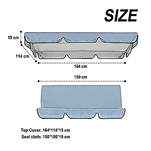 Plowerme Cover Courtyard Rain Replacement Awning Ceiling Cloth Outdoor Cover Swing Patio Lawn & Garden (Gray, One Size)