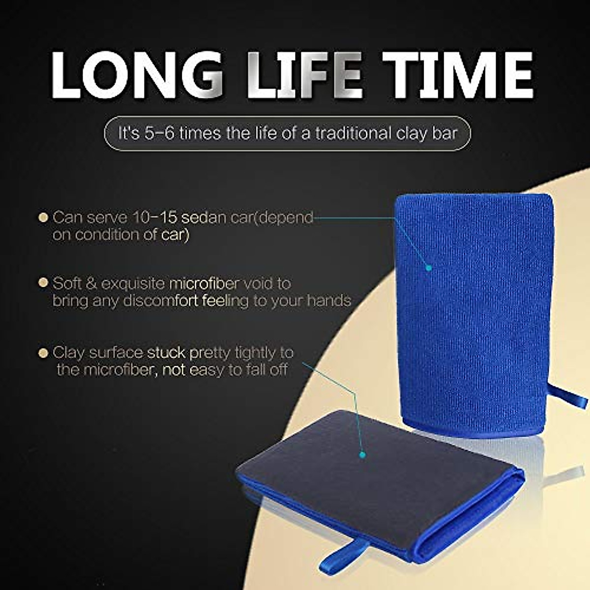 AIVS Clay Mitt, Fine Grade Clay Bar Mitt Surface Prep Mitt Finish Clay Bar Mitt Wash Mitt Clay Eraser Mitt for Auto Detailing Clay Bar Alternative Novel Detailing Tool & Kit,1-Pack