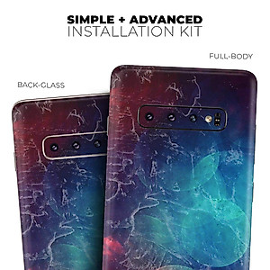 DesignSkinz Abstract Fire & Ice V7 Protective Vinyl Decal Wrap Skin Cover Compatible with The Samsung Galaxy S20 (Screen Trim & Back Glass Skin)