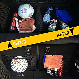 2 Pack Universal Mesh Cargo Net Car Storage Net, Universal Mesh Cargo Net for Car Trunk Storage, Wall Sticker Organizer Pouch Bag Storage, Mesh Organizers Fit for Cars, SUVs, Trucks(15.75 * 9.84 Inch)