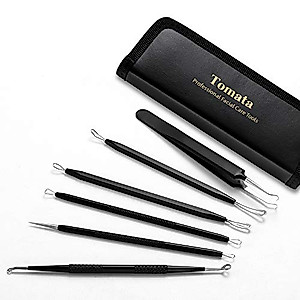 Blackhead Remover Pimple Popper Tool Kit - (6 Piece Kit) - Professional Stainless Pimples Comedone Extractor Removal Tool