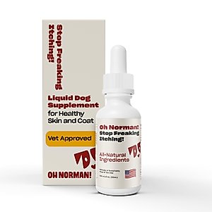 Oh Norman! Stop Itching by Kaley Cuoco, All-Natural Itch Relief Supplement for Dogs, Vet Nutritionist Approved,for All Life Stages and Breeds, 1 Fl Oz