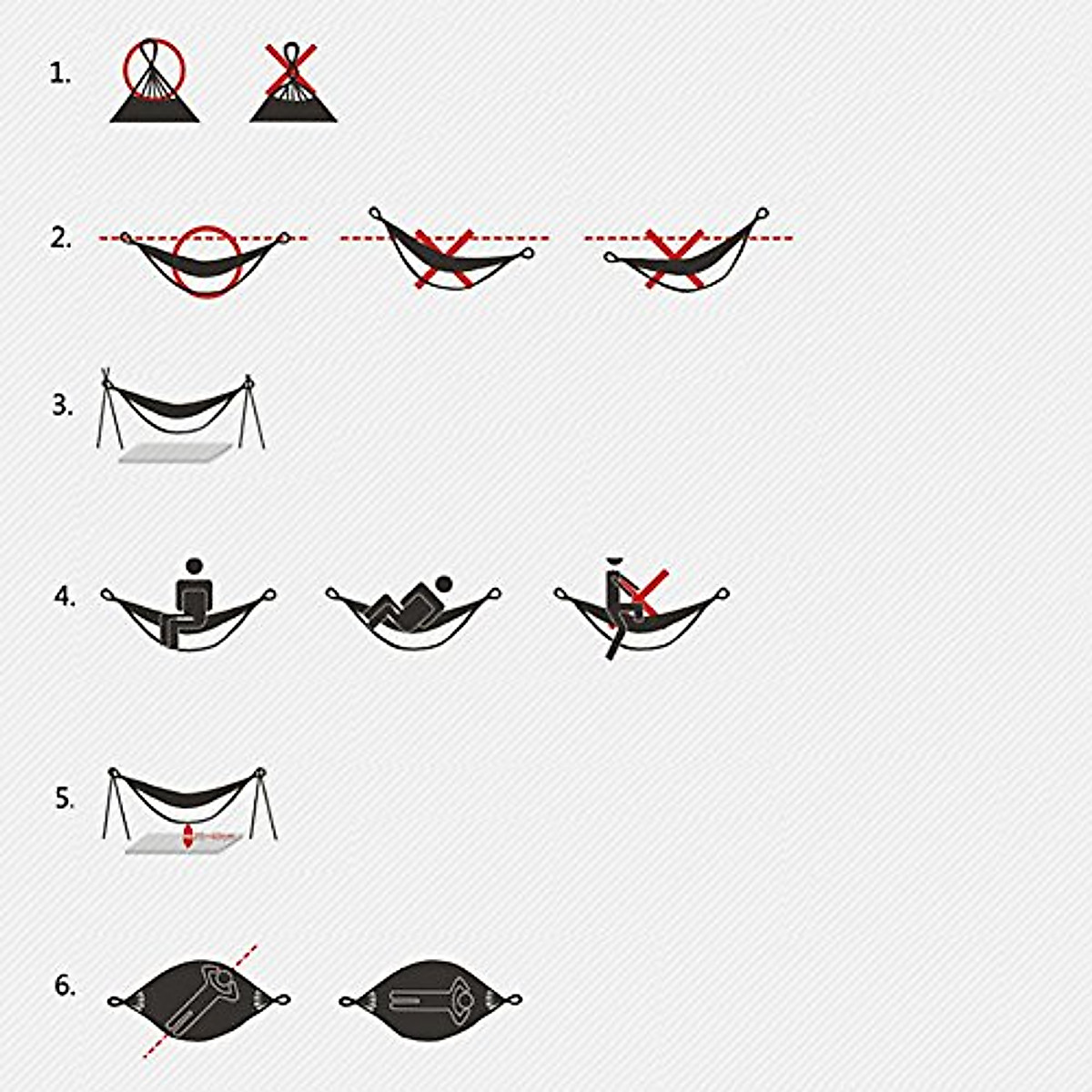 Portable Camping Hammock Nylon Mesh Rope Hanging Bed Outdoor Garden Hanging Mesh Net Sleeping Bed Chair Swing for Hiking Camping Travel Sports Beach Yard Relaxing (Red)