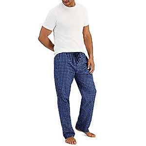 Hanes Men's Woven Pajama Pant Navy Plaid, X-Large