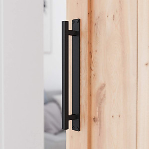 SMARTSTANDARD 12” Rustic Barn Door Handle for Sliding Door, Heavy Duty Barn Door Pull, Antique Long Base Gate Handle