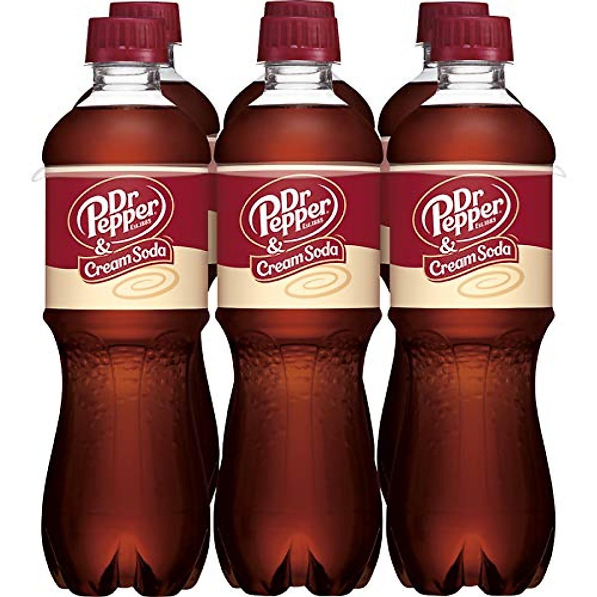 Dr Pepper & Cream Soda, .5 L bottles, 6 pack