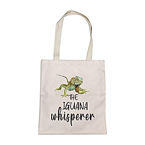 MBMSO the Iguana Whisperer Tote Bag Iguana Gifts Lizard Shoulder Bag Iguana Lover Gifts Reptile Owner Gifts Shopping Bag (The iguana whisperer tote bag)
