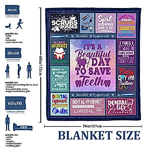 Dental Hygienist Gifts, Gifts for Dental Hygienist Blanket, Unique Dental Hygienist Gifts for Women, Dental Hygienist Birthday Gift for Women, Dental Hygienist Appreciation Gifts Throw Blanket 60"X50"