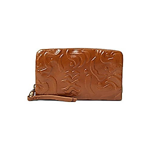 HOBO Eliza Small Zip Around Wallet For Women - Leather Construction With Interior Key Clip, Functional and Charming Wallet Truffle 1 One Size One Size