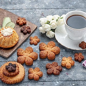 ICYANG Stainless Steel Cookie Cutters for Kids Rose Petal Flower Shape Christmas Valentine's Day Biscuit Fondant DIY Pastry Mold Cake Decoration for Kitchen Baking Large Small