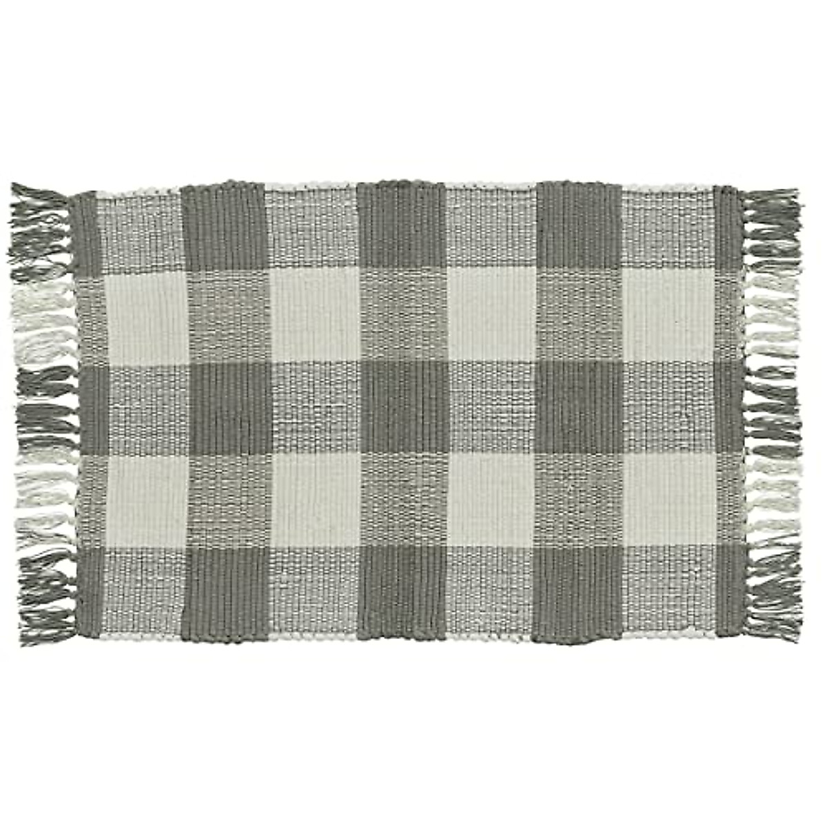 Park Designs Wicklow Check Rag Rug 2X3 Dove