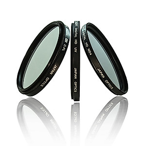 CamDesign 72MM Professional High Definition Lens Filter Accessory Kit for CANON (EF 35mm f/1.4L, EF 85mm f/1.2L II, EF 135mm f/2L), NIKON (85mm f/1.4, 18 200mm f/3.5 5.6G) Lenses - Includes HD Filter Kit (UV, CPL, ND4) + Tri-fold Velcro closure wallet sty