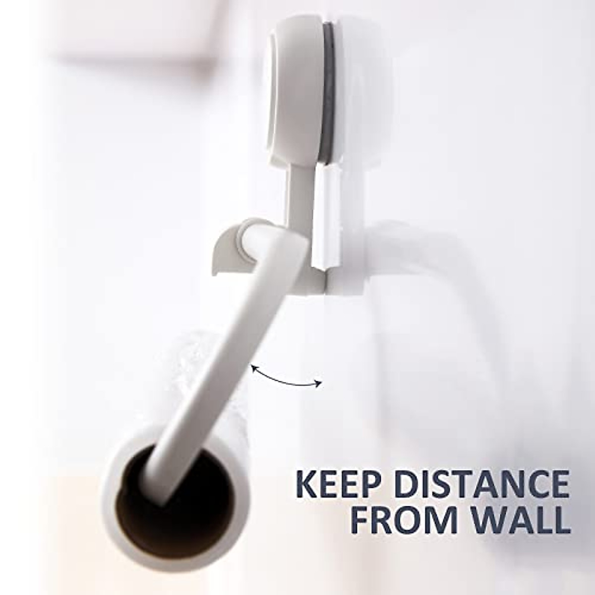 TAILI Suction Cup Paper Towel Holder Under Cabinet, No Drilling Plastic Paper Towel Rack for Kitchen, Reusable Paper Towel Hanger, Wall Mount Paper Towel Holder White