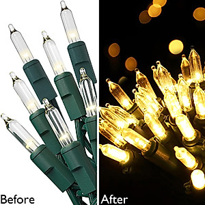 Christmas Replacement Mini Light Bulbs 2.5 Volt 0.17 Ampere 0.42 W Clear Glass Bulbs for Christmas Trees Decorative Light Supplies (120 PCS)