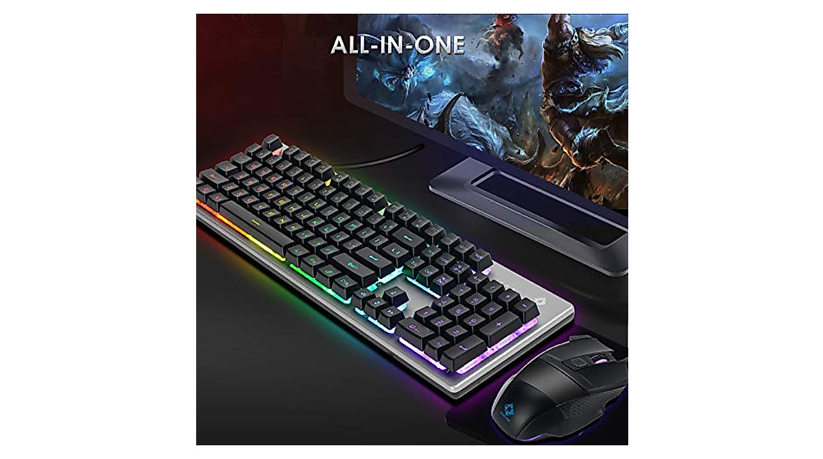 Beastron Gaming Keyboard Mouse Set with RGB Backlight for PC Gamers