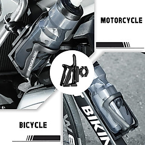 Bike Cup Holder, Motorcycle Water Bottle Holder 360° Rotation Adjust Bicycle Handlebar Water Bottle Cages, Upgraded Expandable Design Drink Holder for Bicycle, Motorcycle, ATV, Stroller, Wheelchair