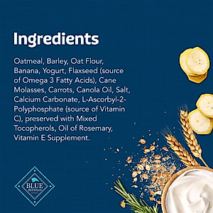 Blue Buffalo Health Bars Crunchy Dog Biscuits, Oven-baked Dog Treats Made with Natural Ingredients, Bananas & Yogurt, 16-oz Bag