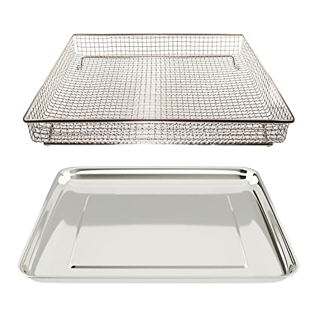Univen Stainless Steel Baking Tray Pan and Air Fryer Basket Compatible with Cuisinart Airfryer TOA-060 and TOA-065