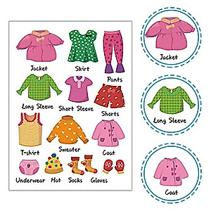 Gadpiparty Kids Wardrobe Clothing Label Kit Girl Dresser Decals Home Organization Labels Clothes Label Stickers for Nursery Closet Wardrobe
