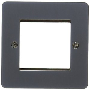 MK Edge K14182BRC 50 x 50mm 2-Module Euro Frame - Brushed Chrome
