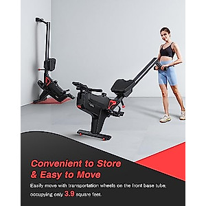 Magnetic Rowing Machine, UTRYUP Bluetooth Rower Machine for Home, Upgrade Resistance Strength with 16 Levels, Custom Widened Foot Pedals, 350 Lbs Weight Capacity