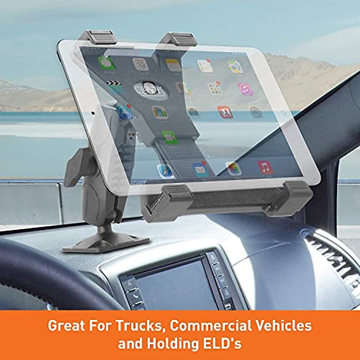 iBOLT TabDock Bizmount AMPs - Heavy Duty Drill Base Mount for All 7" - 10" Tablets (iPad, Samsung Tab) Great for Commercial Vehicles, Trucks, and Wall Mounting- Features 1 inch / 25mm Ball Joint