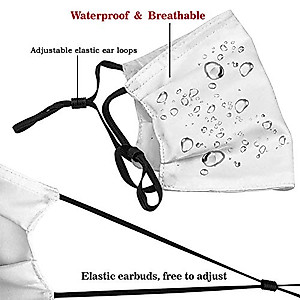 Spa Cloth Face Mask Bandana With 2pcs Filters,Basalt Stones Theraphy Relaxing Balaclava Adjustable Earloop Washable Reusable for women men,Multicolor