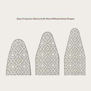 UniSimp Ironing Board Cover and Pad 18x54- Extra Thick Natural Cotton, Scorch and Stain-Resistant Iron Board Cover, Extra Large Iron Board Cover with Metal Fasteners Heavy Duty Heatproof Elastic Edge