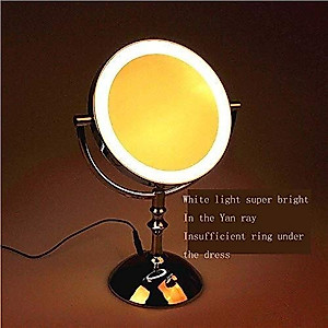 KONGZIR Bathroom Vanity Mirrors LED Makeup Mirror - 8 Inch Lighted Vanity Mirror, 1x/3x Magnifying Double Sided, Cordless, Rechargeable Battery(Included) and USB Charging, Bright Natural Daylight