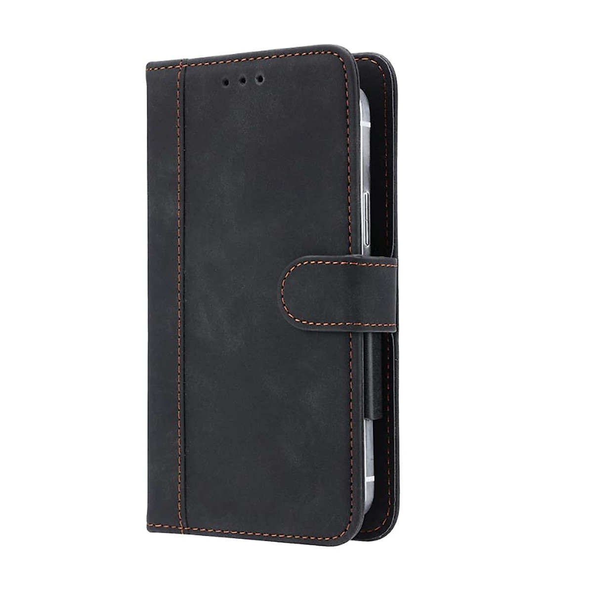 Ranyi for Lenovo ThinkPhone 5G Case, Motorola ThinkPhone Case, Universal Leather Wallet Case with Credit Card Holder Movable Clip Magnetic Flip Wallet Protective Case for Lenovo ThinkPhone 5G -Black