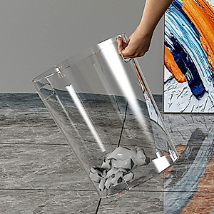 Office Decor Home Trash Container Clear Small Trash Can Wastebasket Plastic Garbage Bucket Container Bin for Bathroom Kitchen Office Bedroom 16.5CM Waste Container Large Storage Bins